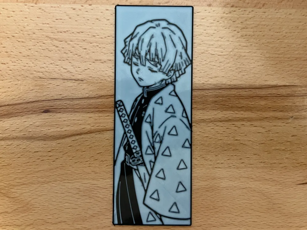Demon Slayer - Zenitsu Agatsuma Bookmark - Free 3D Print Model - MakerWorld
