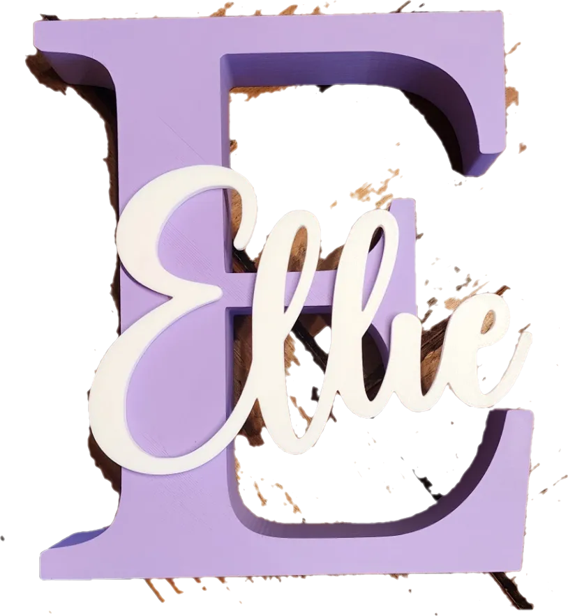 Ellie Letter Stand – Script Name Accent - Free 3D Print Model - MakerWorld