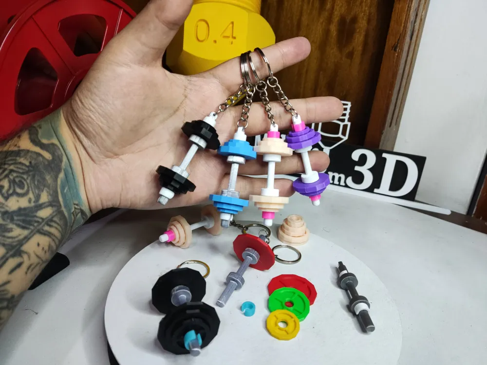 Keychain GYM Dumbbells v3 by Makers.m3D - MakerWorld