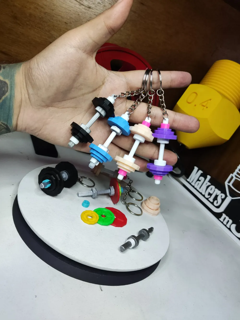 Keychain GYM Dumbbells v3 by Makers.m3D - MakerWorld