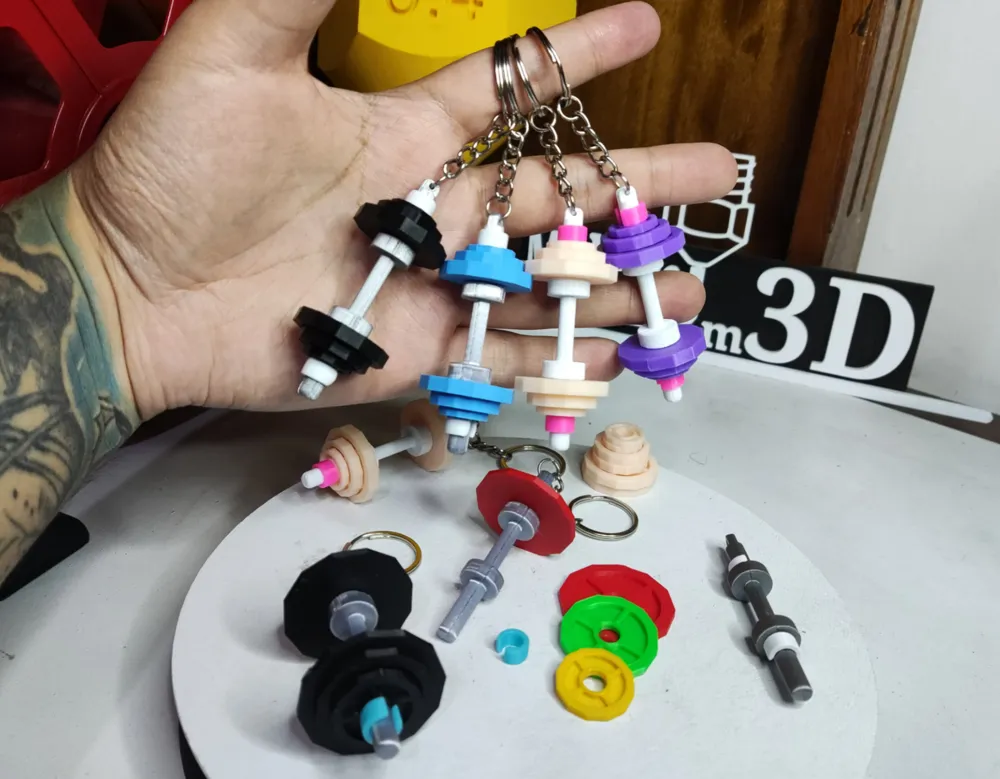 Keychain GYM Dumbbells v3 by Makers.m3D - MakerWorld