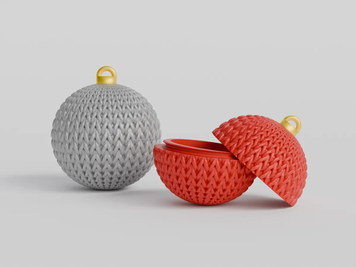 Knitted Christmas Ornament Container - Free 3D Print Model - MakerWorld