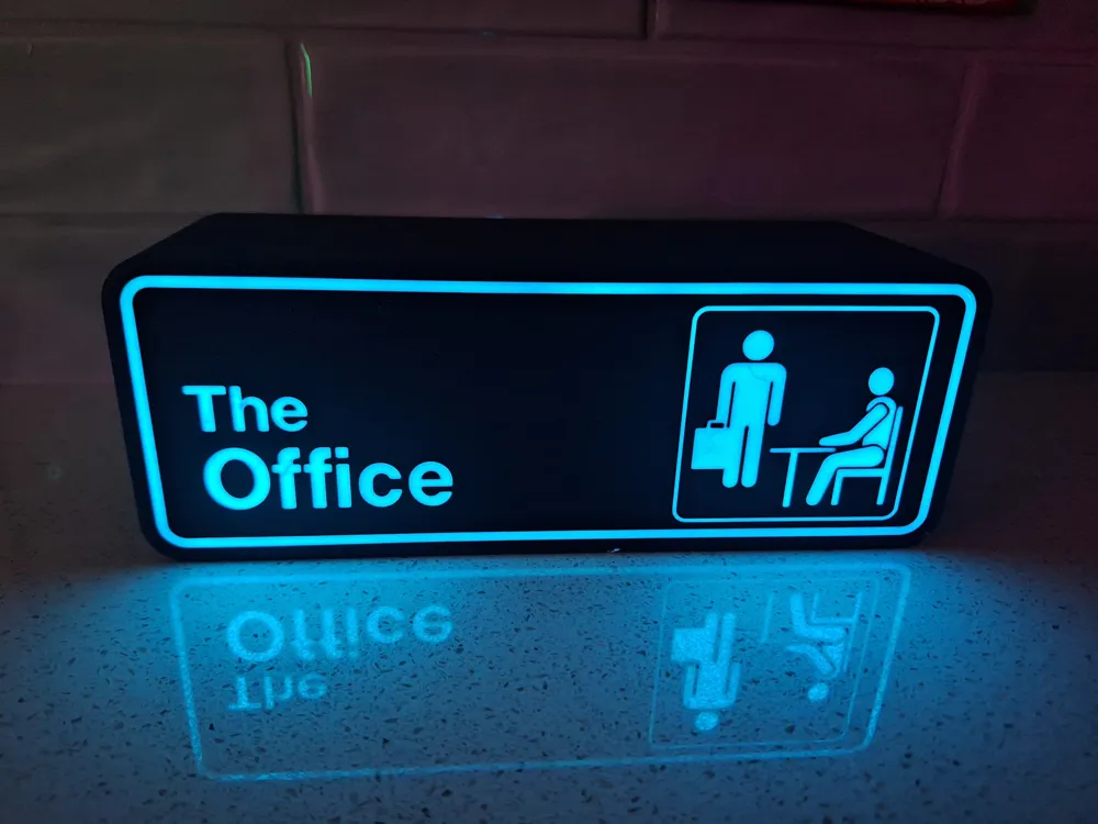 The Office Sign Lightbox - Free 3D Print Model - MakerWorld