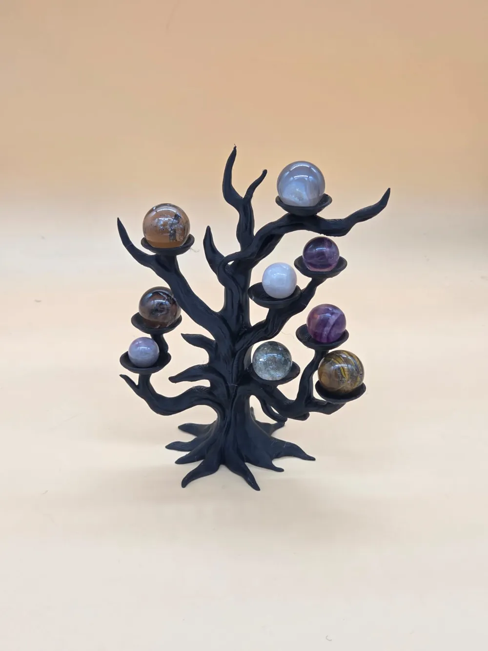 Crystal Tree / Gemstone Sphere Holder - Free 3D Print Model - MakerWorld