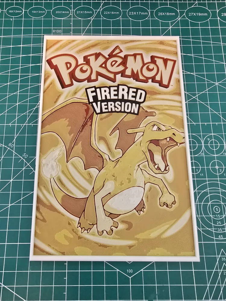 Pokémon FireRed Version Poster - Hueforge Art by Lumpy3D MakerWorld ...