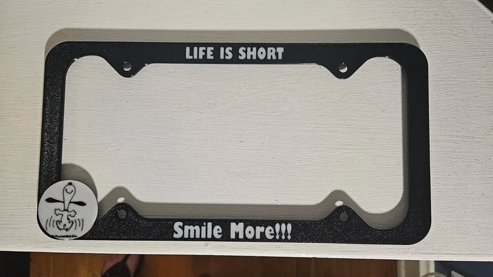 Life's Short Happy Snoopy License Plate Frame by oliver1071 MakerWorld ...
