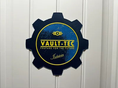 Vault-Tec Gear Sign from Fallout by ChainsawGraphics - MakerWorld