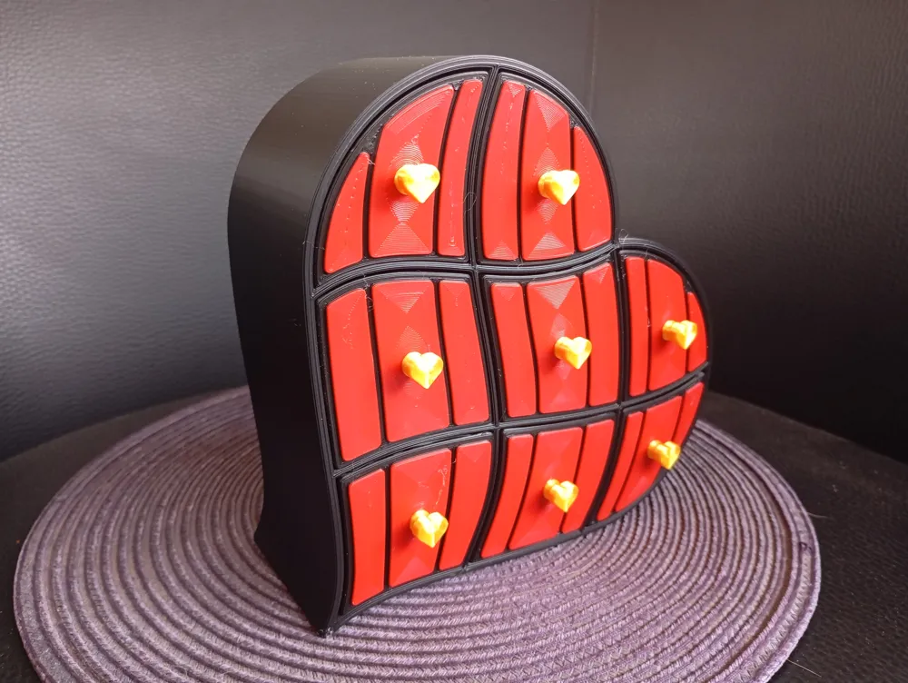 love heart drawer jewelry box - Free 3D Print Model - MakerWorld