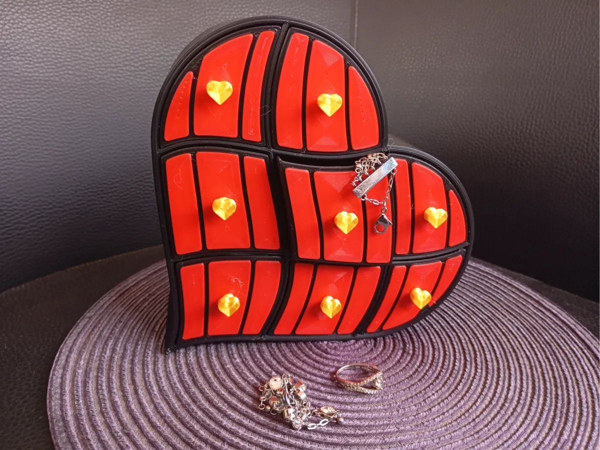 love heart drawer jewelry box - Free 3D Print Model - MakerWorld