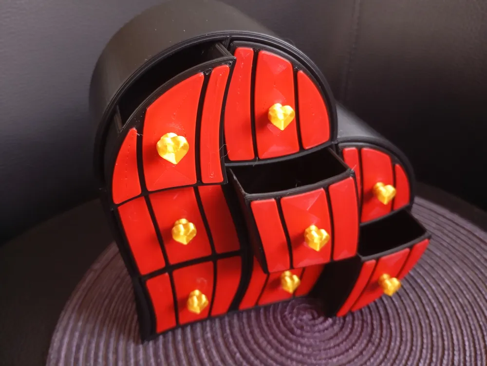 love heart drawer jewelry box - Free 3D Print Model - MakerWorld