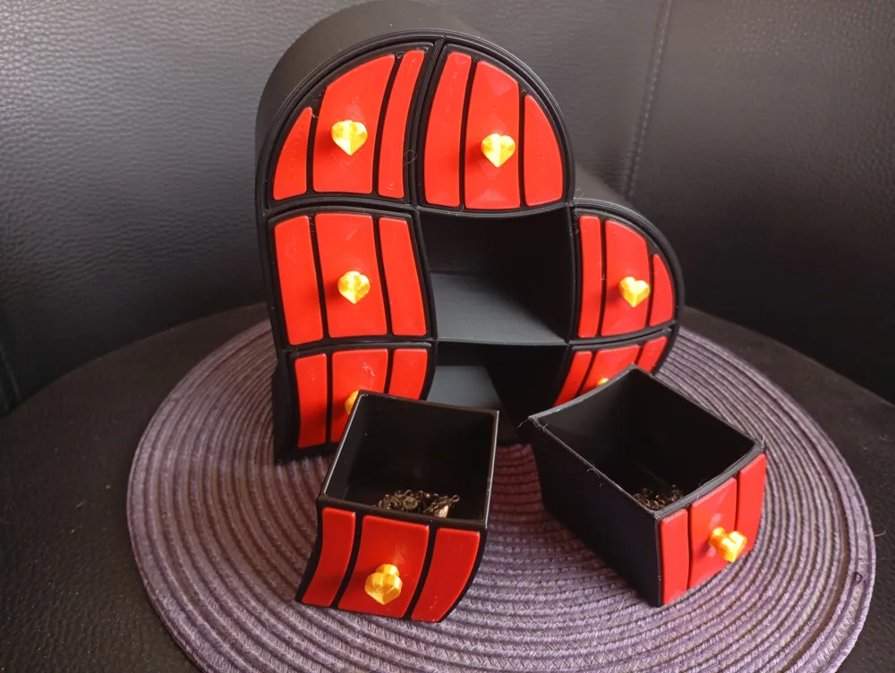 love heart drawer jewelry box - Free 3D Print Model - MakerWorld