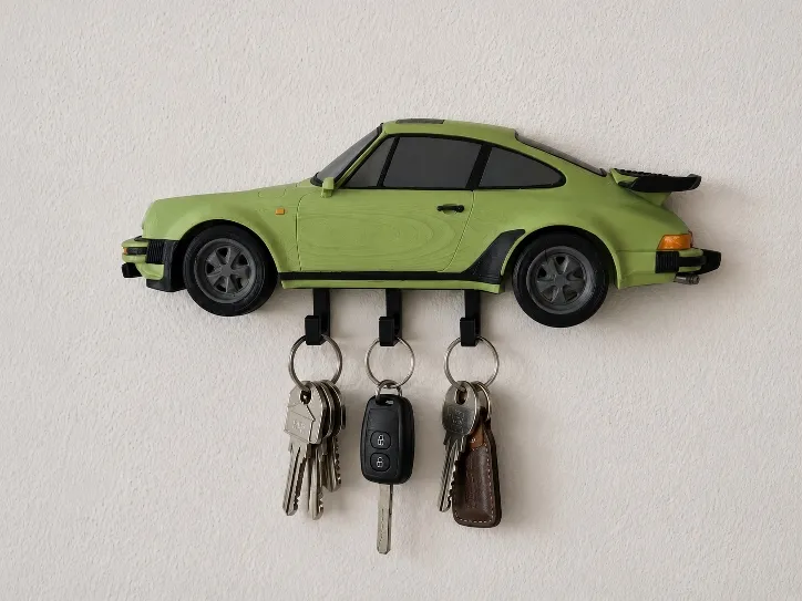 Porsche 911 Turbo Keychain – Wall Mount - Free 3D Print Model - MakerWorld