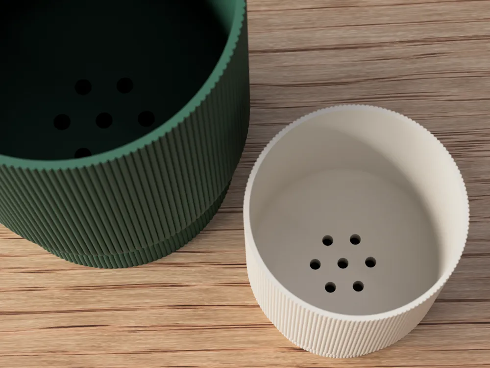 Planter with twist/lock drip tray by SabreDesign MakerWorld: Download Free 3D Models