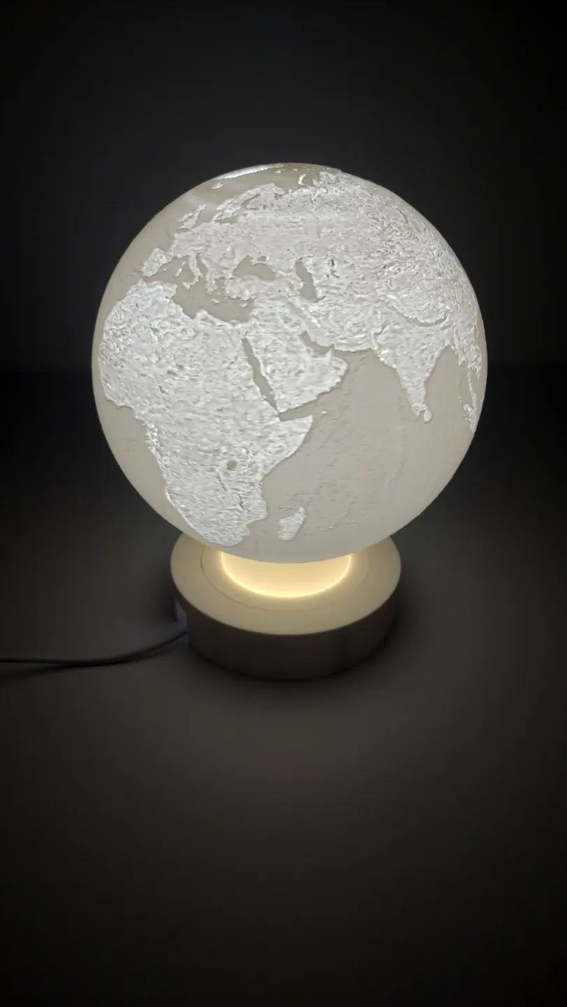 Earth Globe Lithophane by Warbird WorkshopMakerWorld: Download Free 3D Models