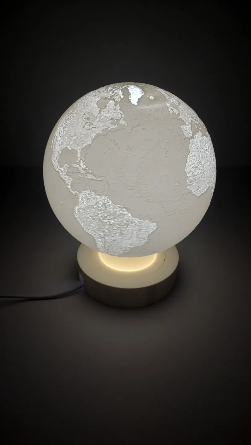 Earth Globe Lithophane by Warbird Workshop - MakerWorld