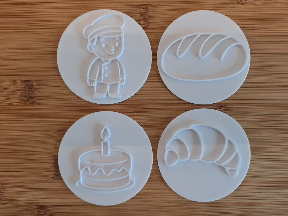 Sensory play : Bakery stamp set - Free 3D Print Model - MakerWorld