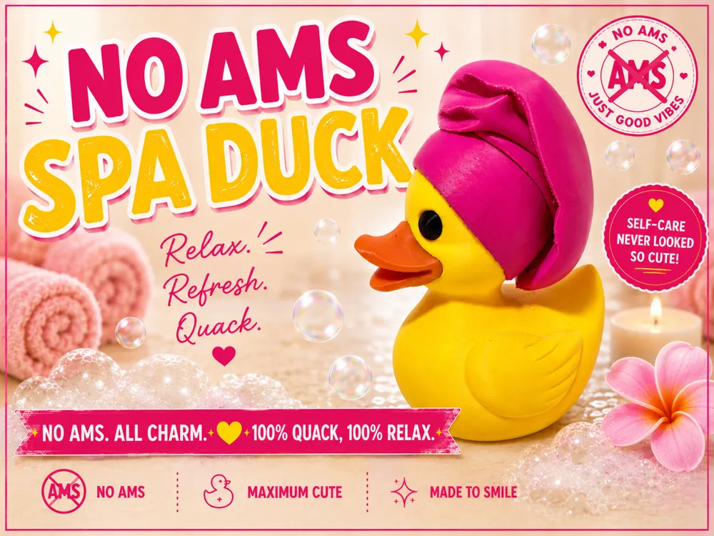 Spa Duck NO AMS - Free 3D Print Model - MakerWorld