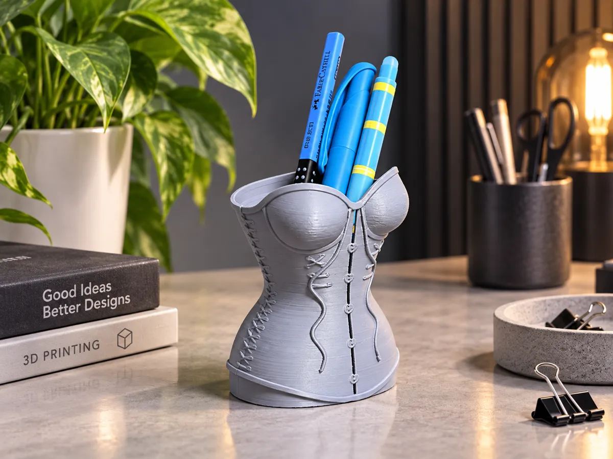 Corset design pen holder - Free 3D Print Model - MakerWorld