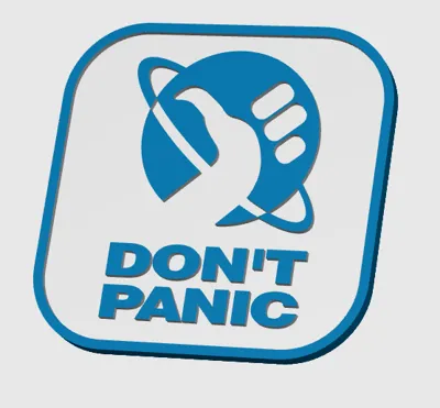 Coaster - Hitchhiker's Guide to the Galaxy (Don't panic / 42) by Zappelbrox - MakerWorld
