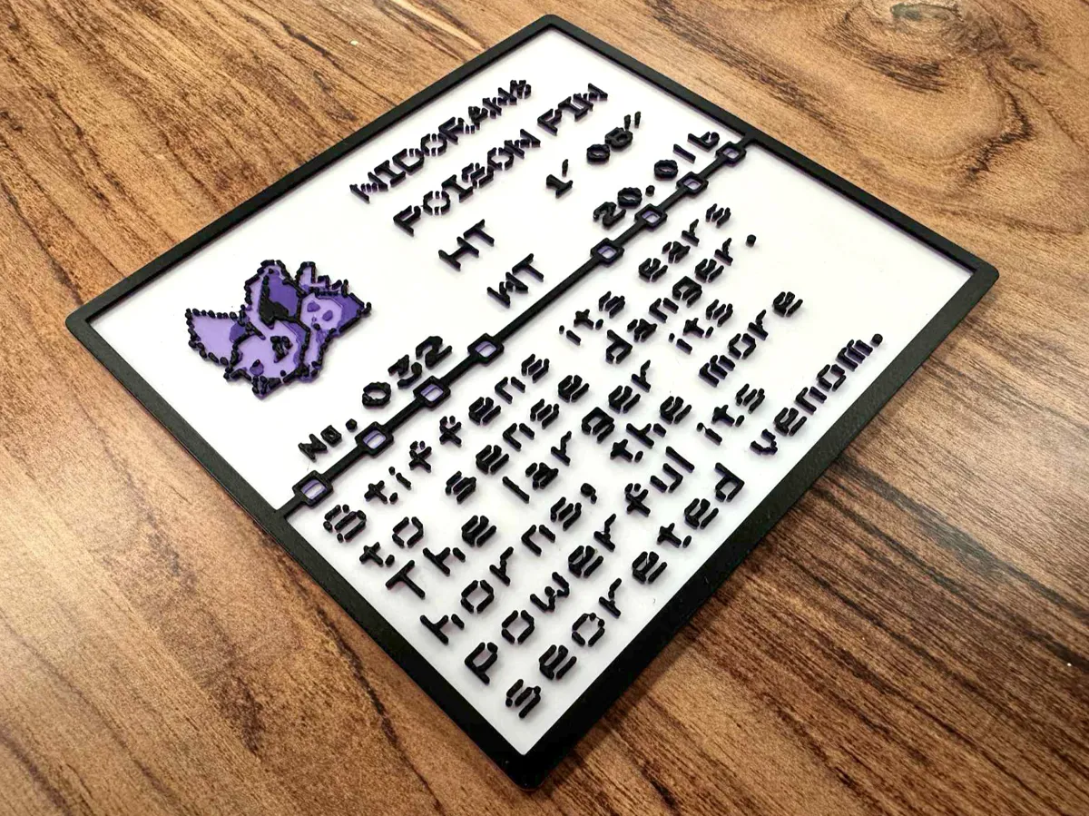 Pokemon Pokedex Nidoran (Male) - Free 3D Print Model - MakerWorld