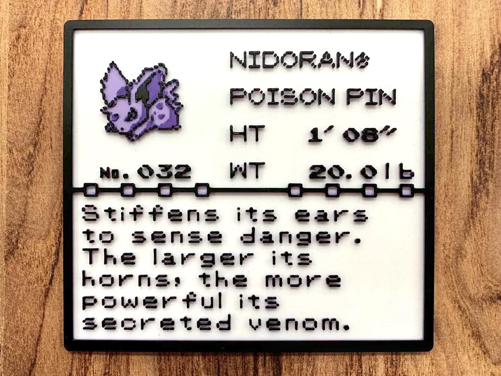 Pokemon Pokedex Nidoran (Male) - Free 3D Print Model - MakerWorld