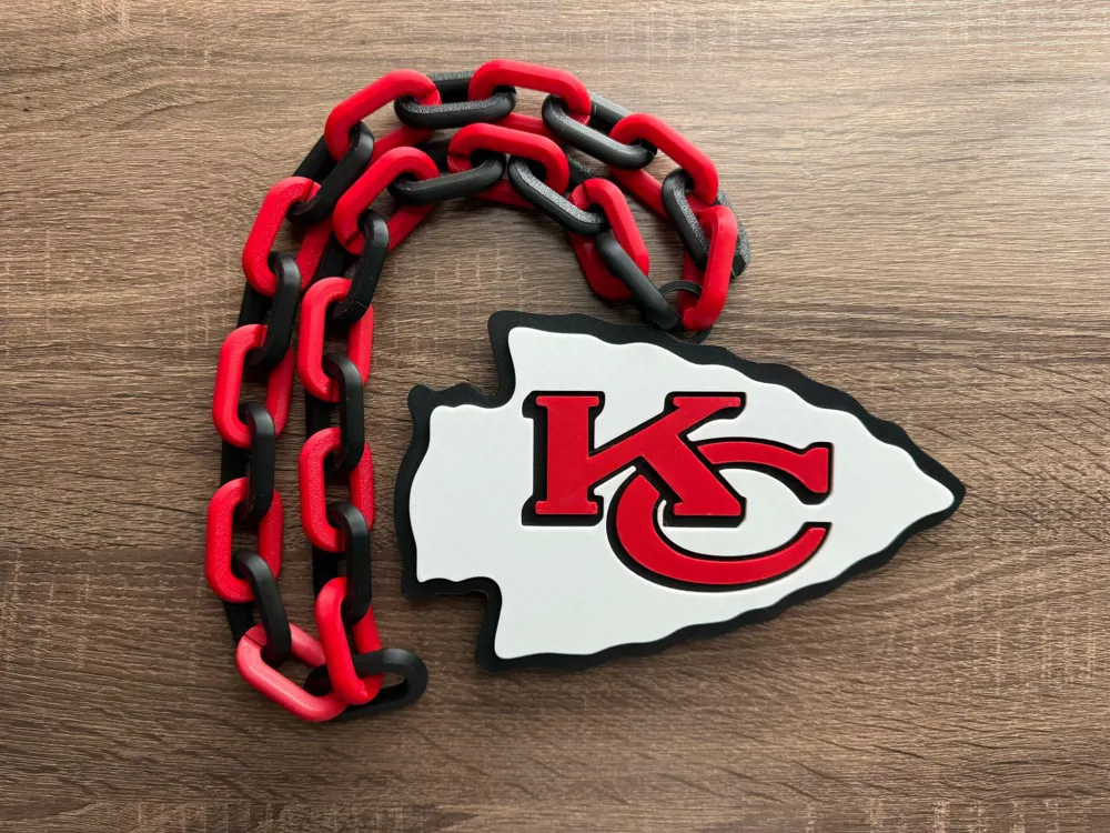 Kansas City Chiefs Oversized Necklace, Pendant - Free 3D Print Model ...
