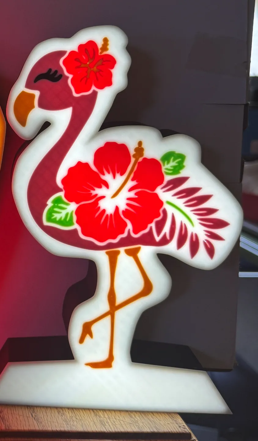 Flamingo Lightbox by photosbyd386 MakerWorld: Download Free 3D Models