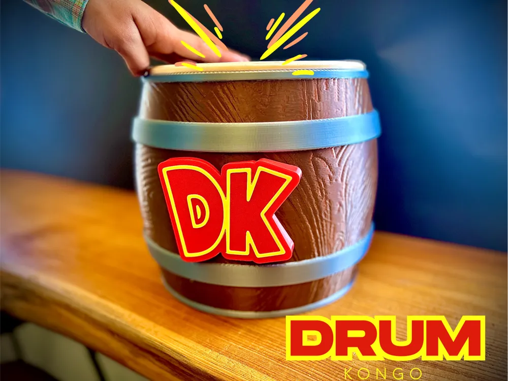Drum - Donkey Kong - Bongo - Free 3D Print Model - MakerWorld