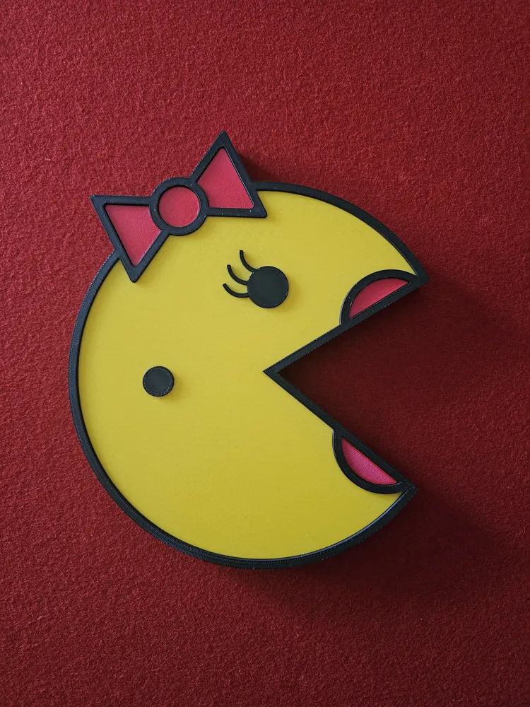 Wall Art - Ms. Pac-Man (NO AMS) by rashuge MakerWorld: Download Free 3D ...