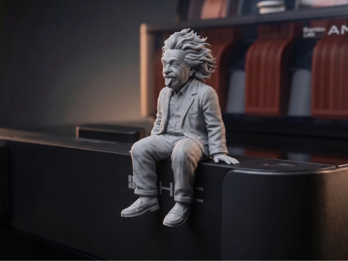 Cheeky Sitting Einstein - Monitor Buddy - Free 3D Print Model - MakerWorld