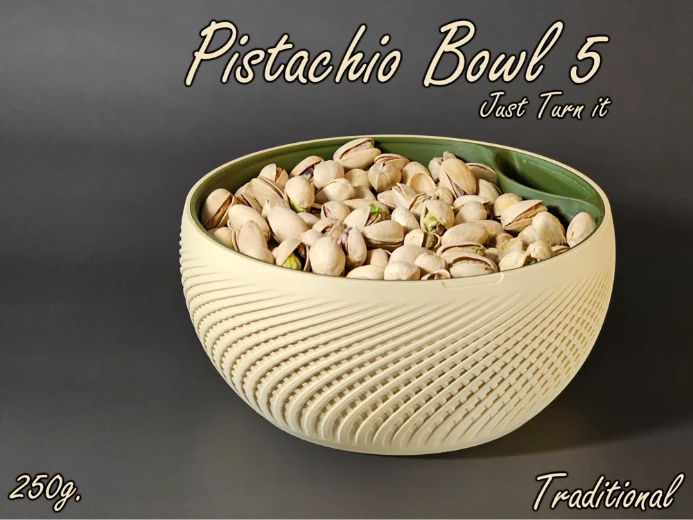 Pistachio Bowl 5 (Traditional) - Free 3D Print Model - MakerWorld