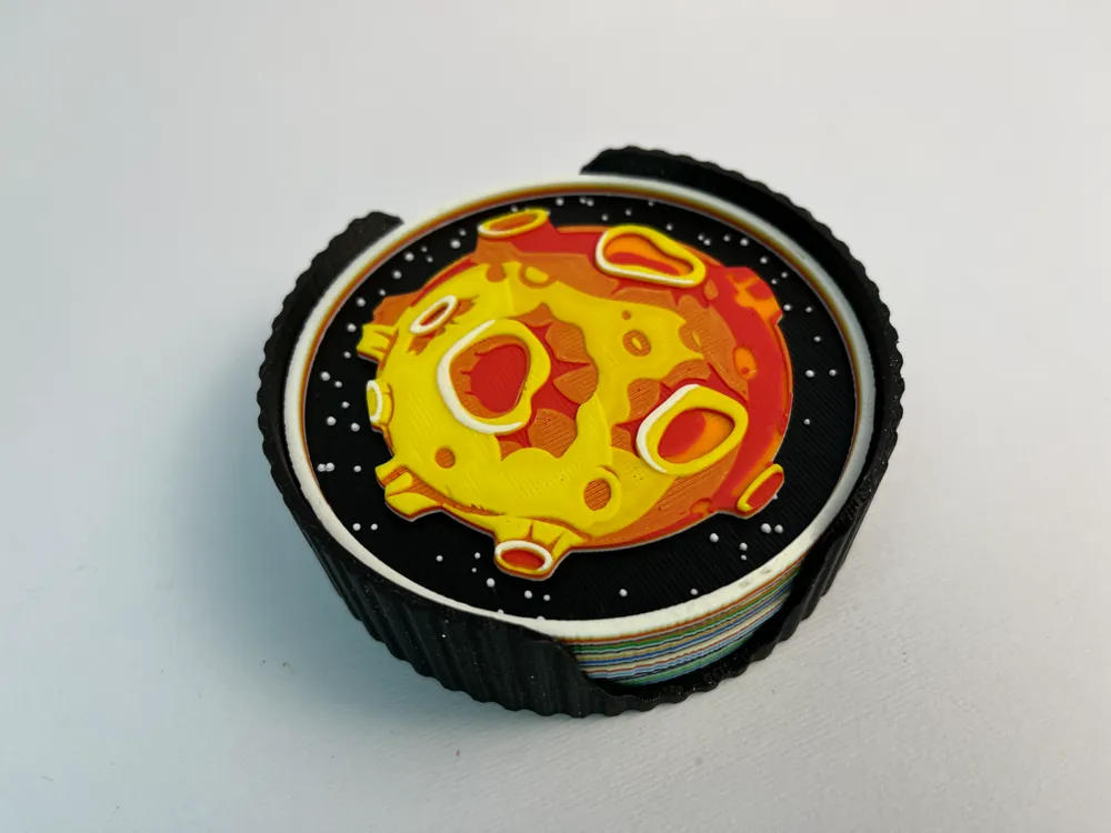 Planets Space Coasters, set of 6 + Coaster Holder - Free 3D Print Model ...