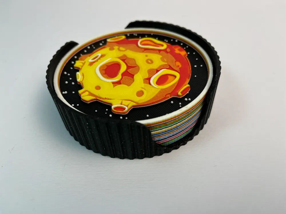 Planets Space Coasters, set of 6 + Coaster Holder - Free 3D Print Model ...