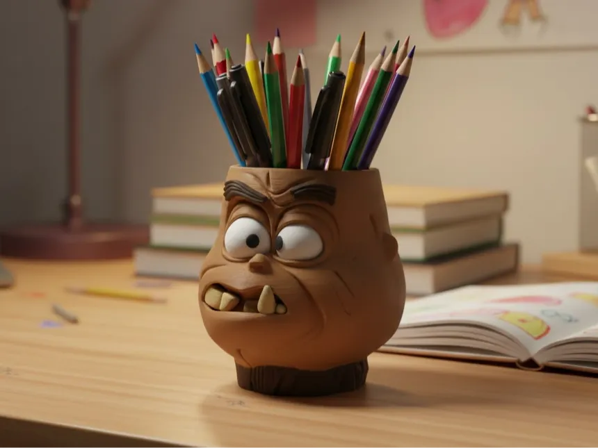 The Terror of Your Desk! Grumpy Pencil Holder by Reybrond MakerWorld ...