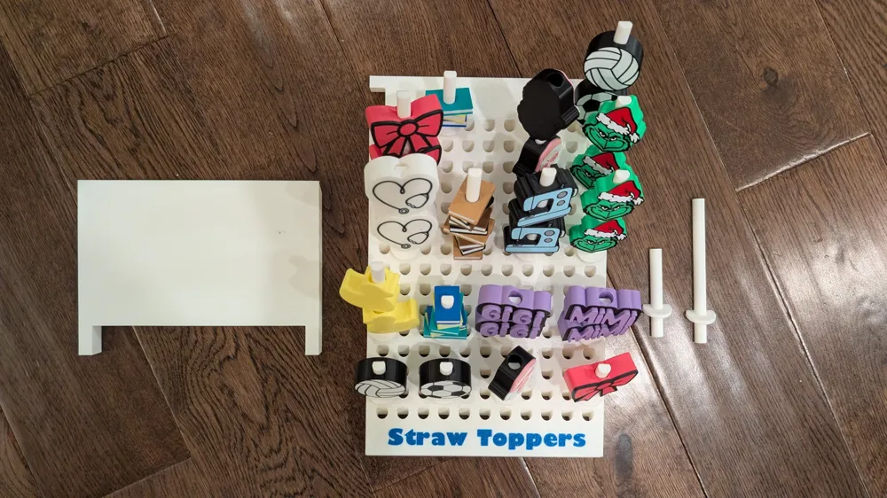 Straw Topper Display - Adjustable Organizer - Free 3D Print Model ...