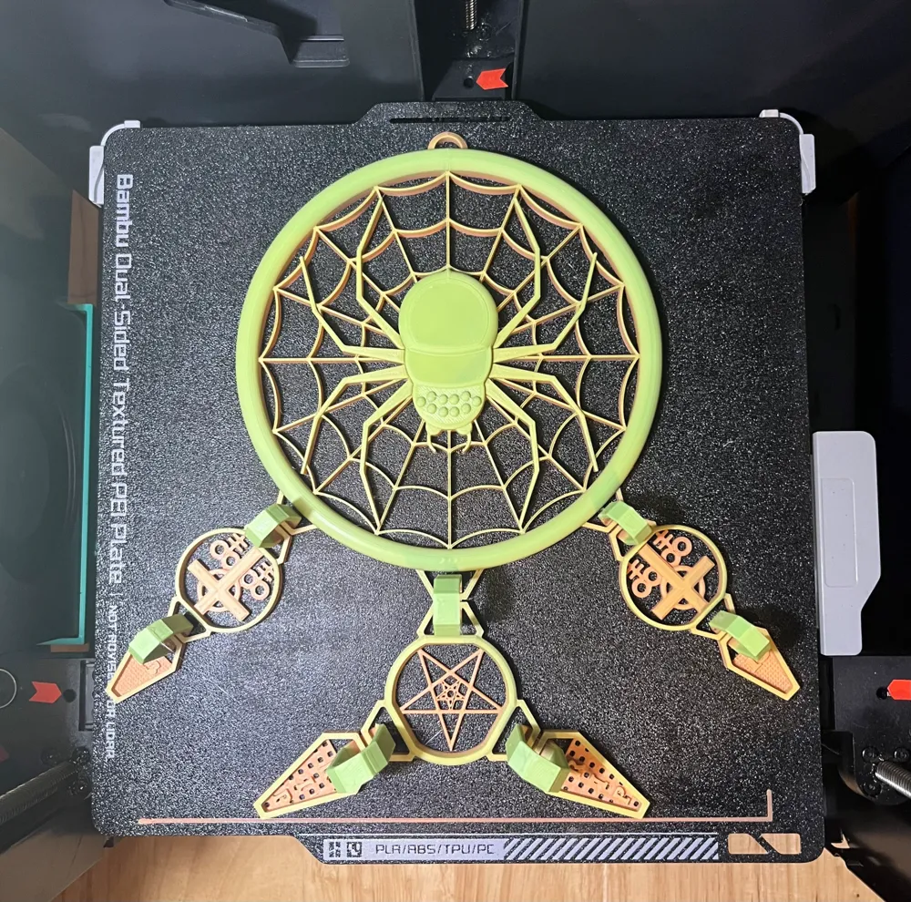 Spooky Spider Nightmare Catcher: Print in Place by K-Printz3D ...