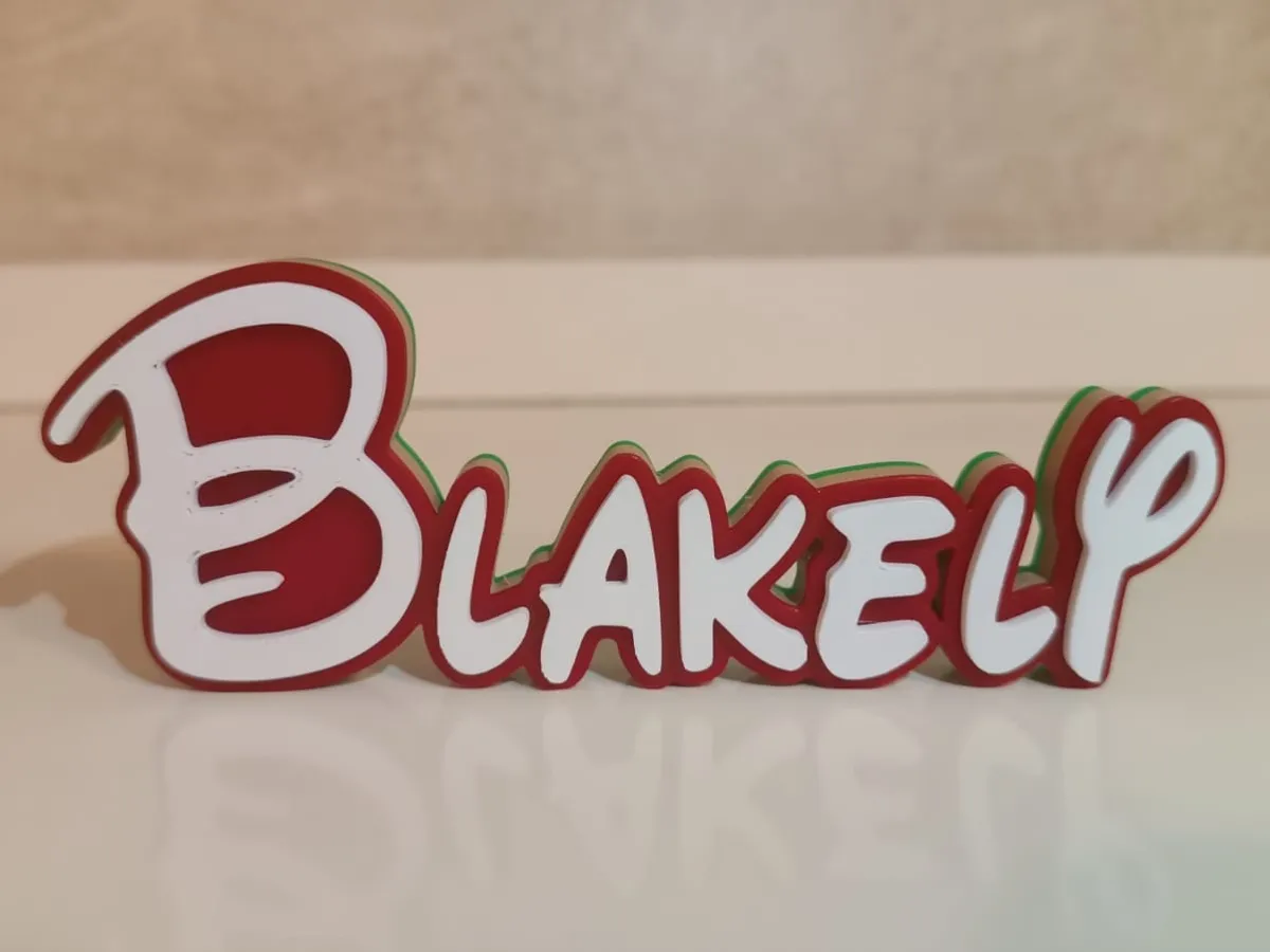 Disney Name Sign Blakely Kid Room Wall Decor Tag - Free 3D Print Model ...