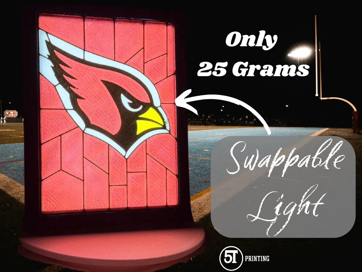 Arizona Cardinals light (swappable glass) by 5T Printing MakerWorld ...