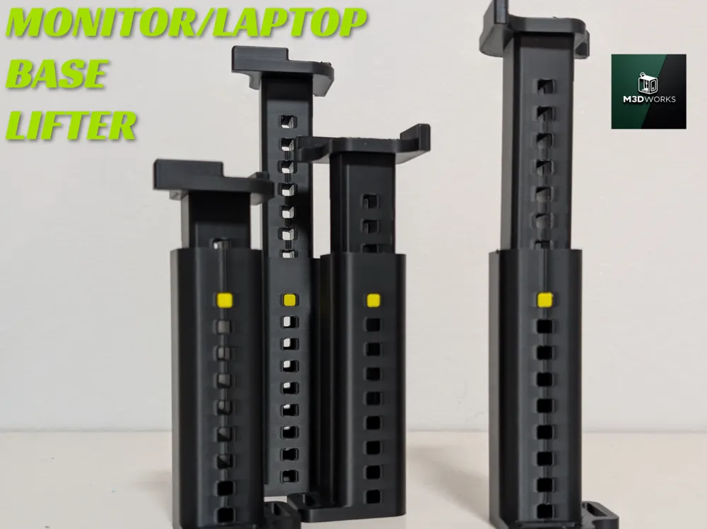 Adjustable Monitor/laptop base riser by M3D WORKS MakerWorld: Download ...