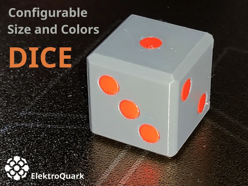 Custom size and colors dice by ElektroQuark - MakerWorld