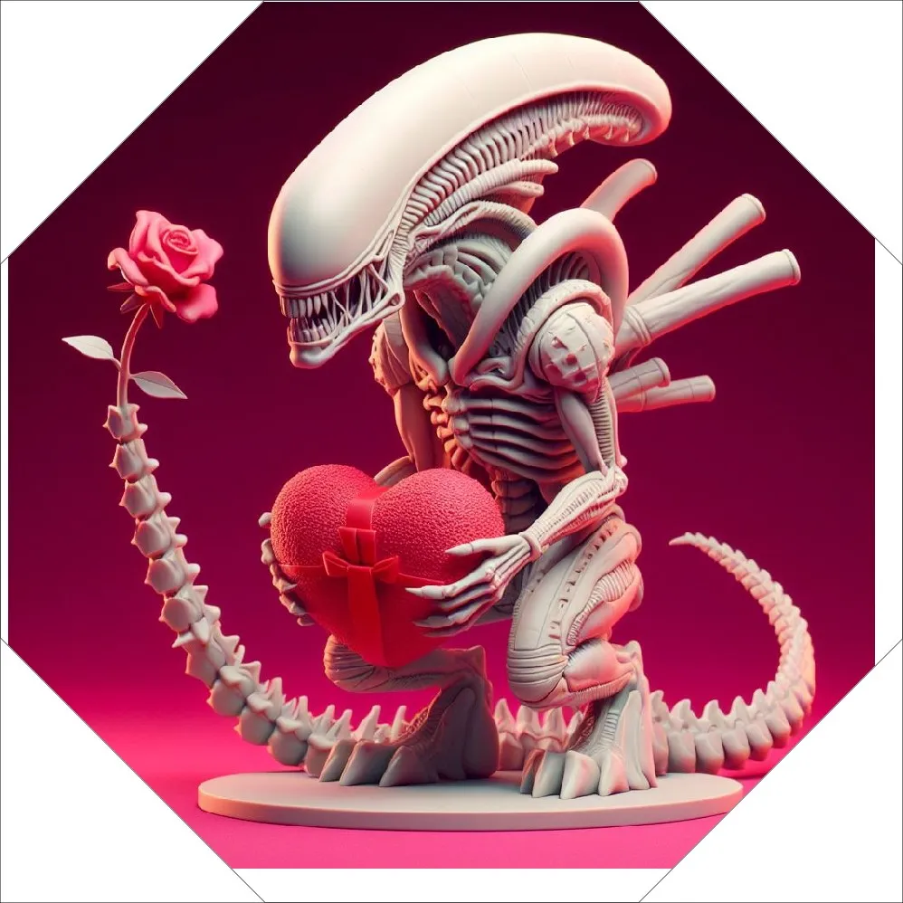 LITHOPHANE - Alien Xenomorph in love by Jendapce - MakerWorld