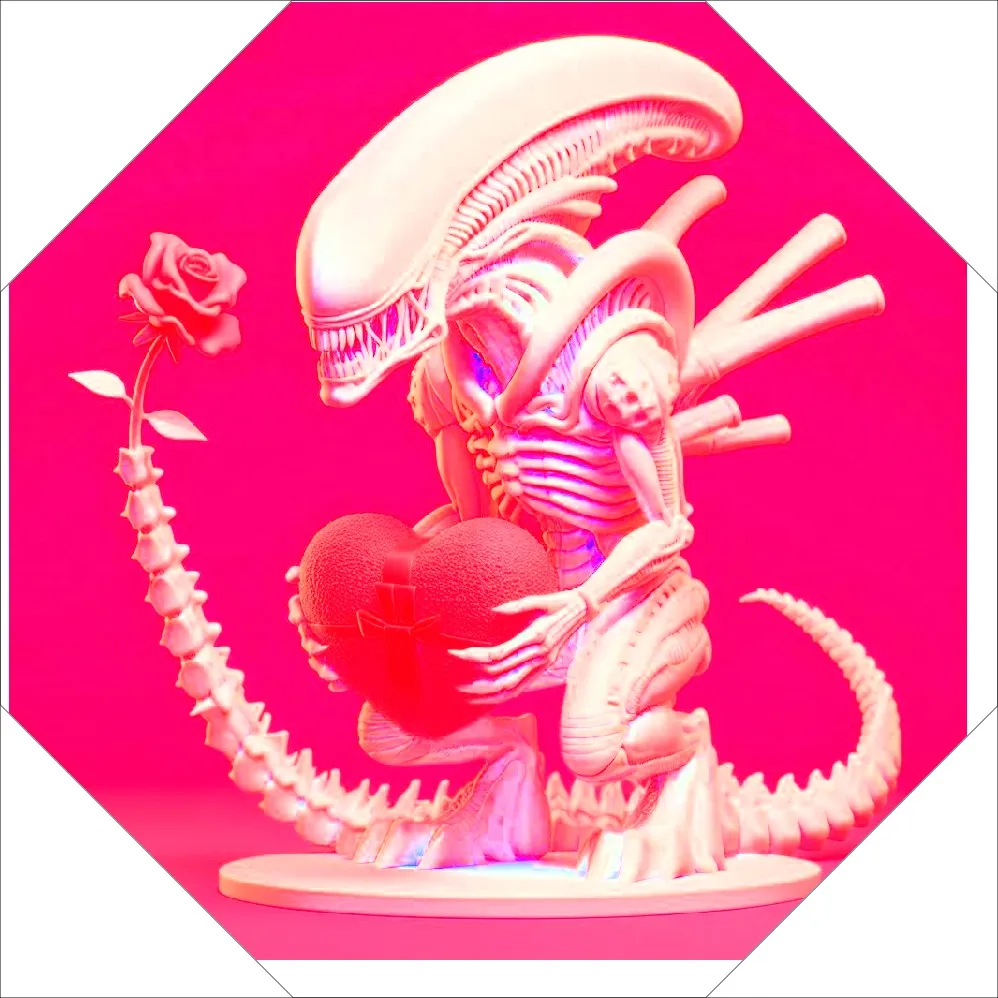 LITHOPHANE - Alien Xenomorph in love by Jendapce - MakerWorld