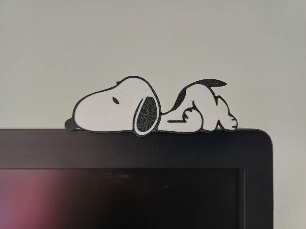 Snoopy on monitor with stand - Free 3D Print Model - MakerWorld