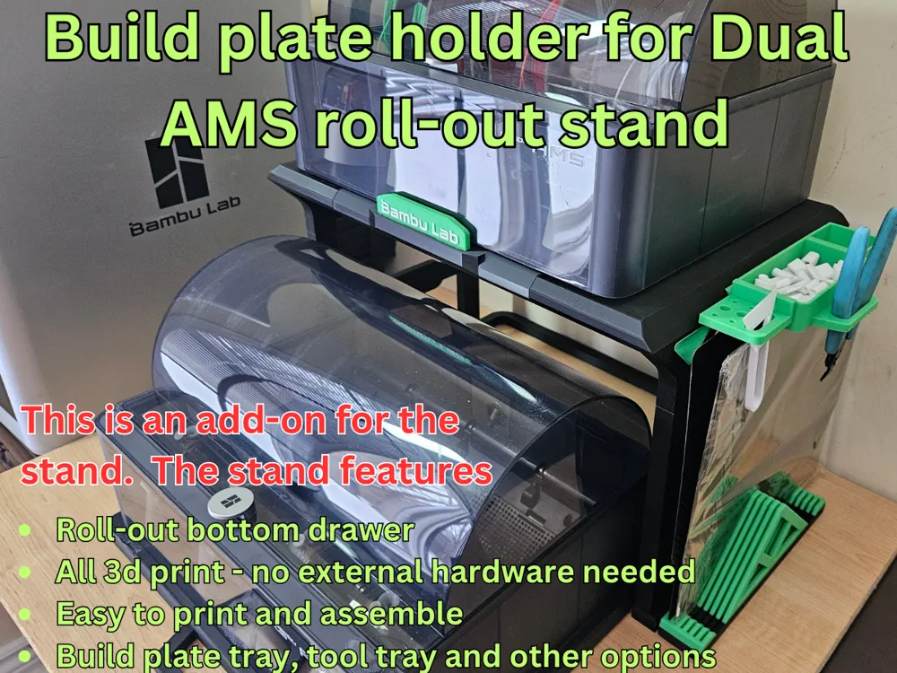 BUILD PLATE HOLDER FOR DUAL AMS STAND by Darren - MakerWorld