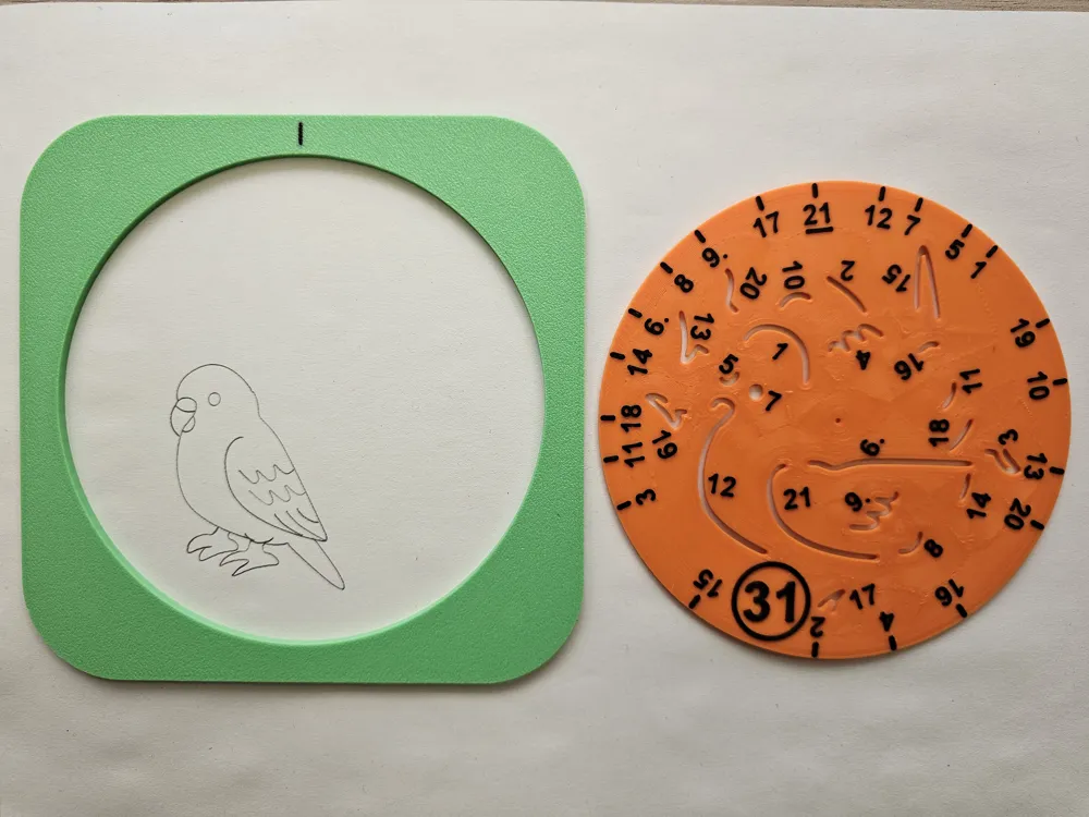 Twist Art 31 Parakeet - Rotary Drawing Stencil - Free 3D Print Model ...
