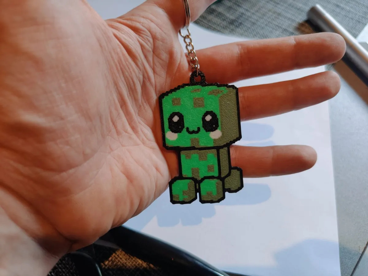 Cute Minecraft Creeper keychain by Infill3D MakerWorld: Download Free ...
