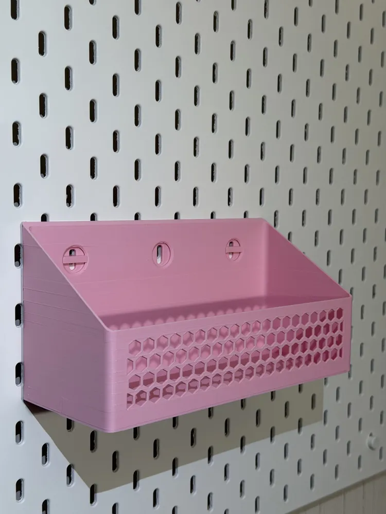 Skadis T-Clip Parametric box with Angle & Hex Grid - Free 3D Print ...