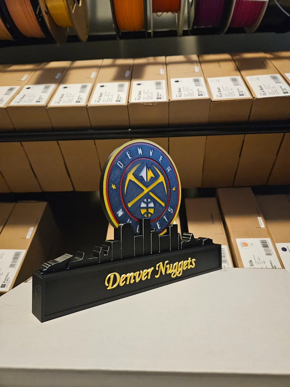 Denver nuggets with the skyline of Denver by J.s_1908 - MakerWorld