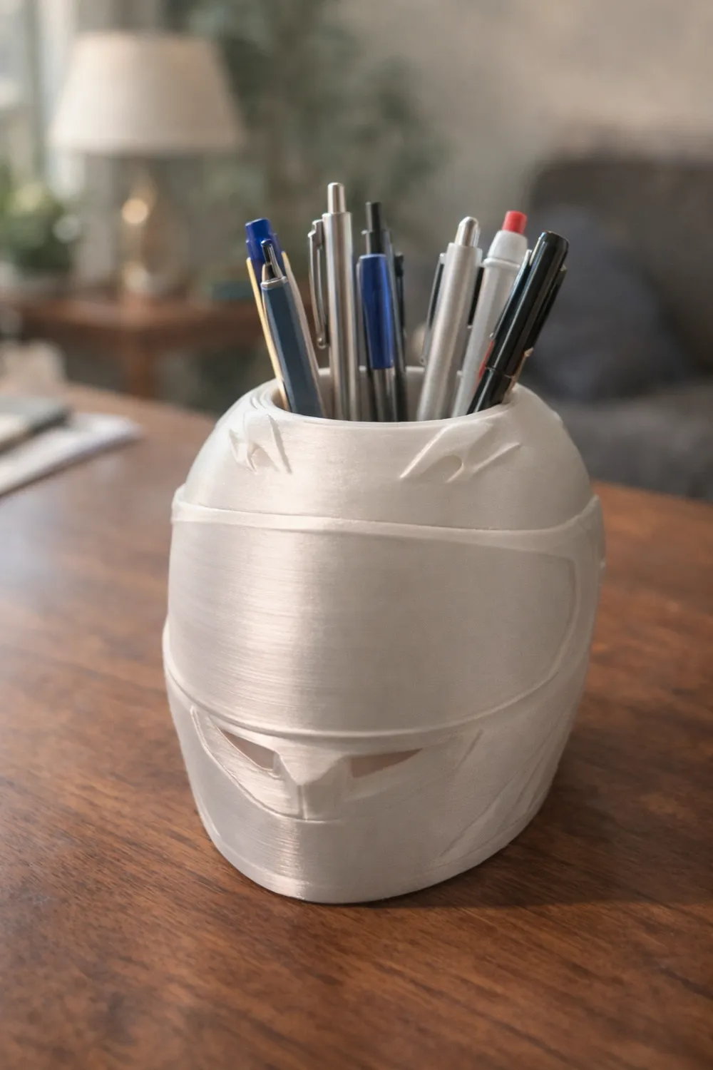 Helmet Pen Holder – Futuristic Desk Organizer - Free 3D Print Model ...