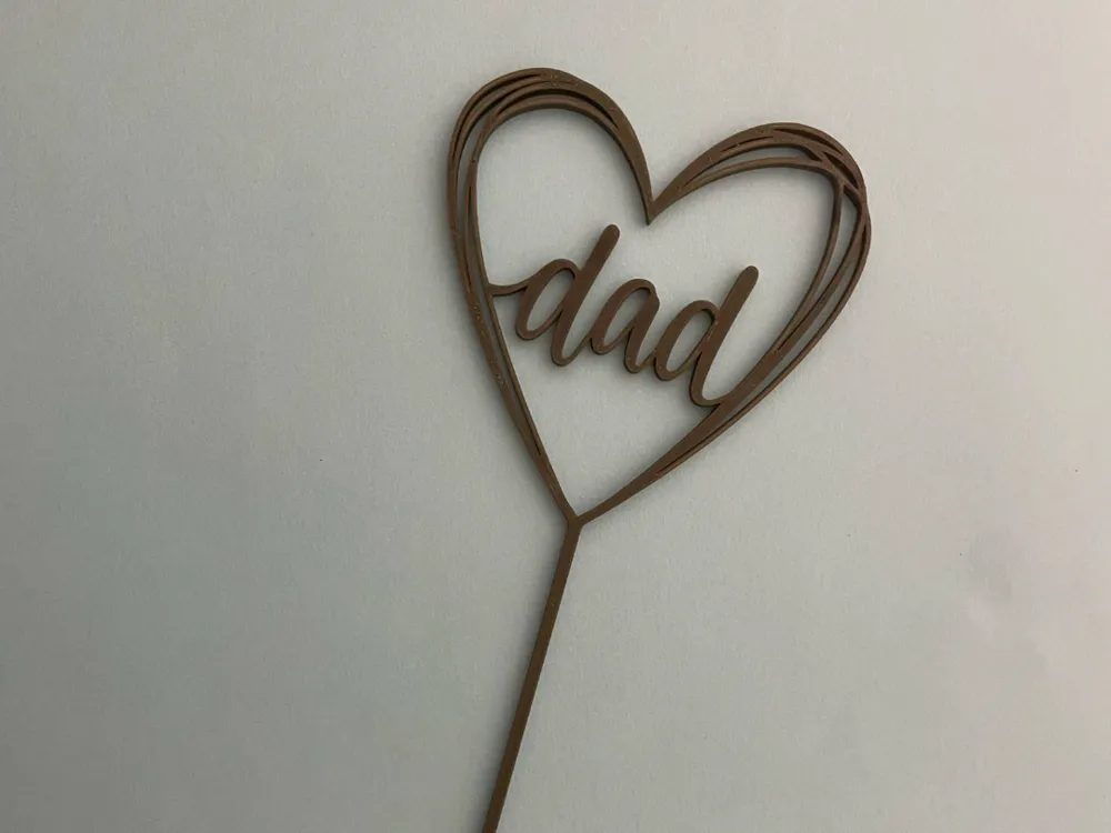 Father's Day "dad" cake topper - Free 3D Print Model - MakerWorld